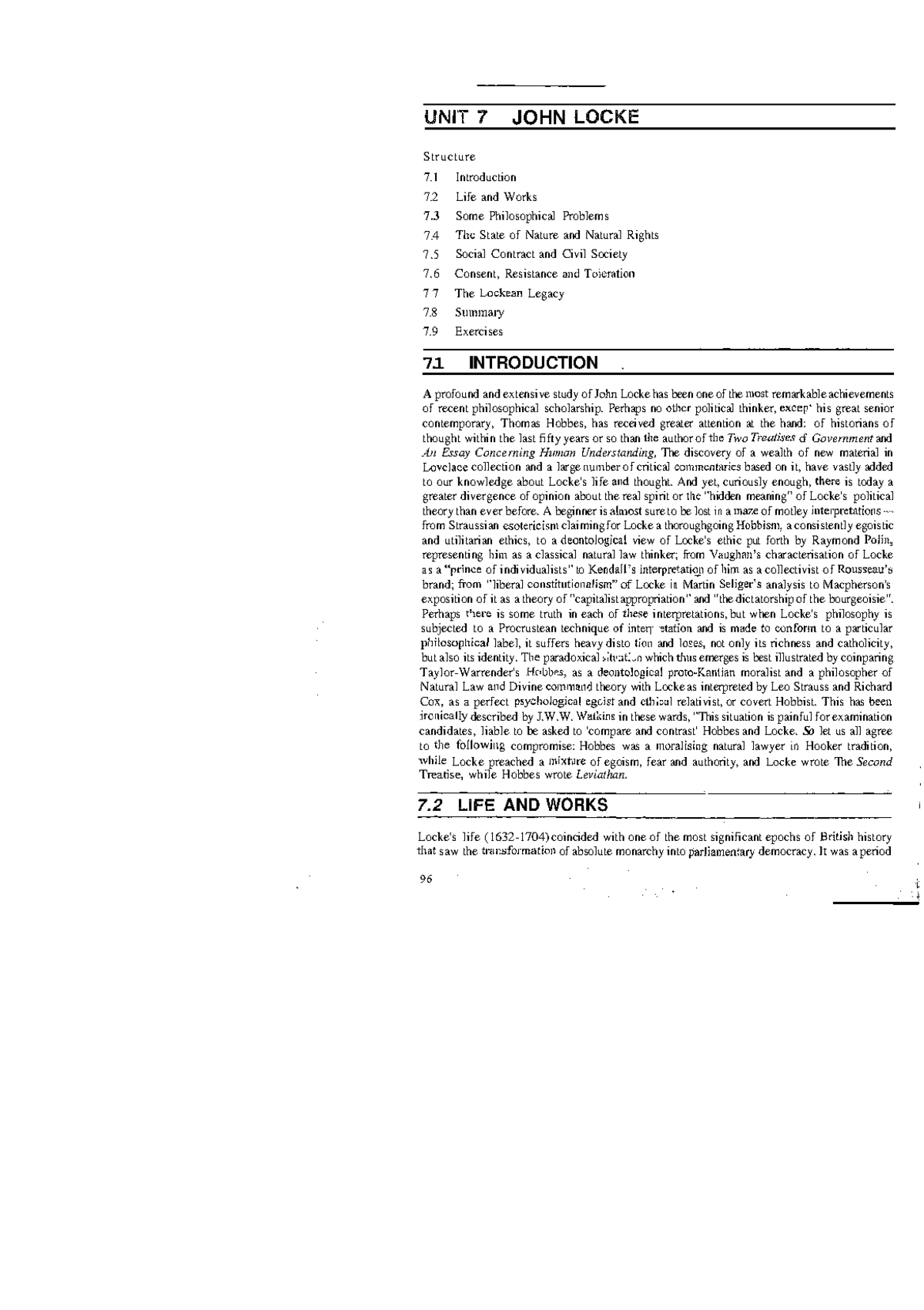 Unit-7 - This is a summary of John Locke's social contract theory and ...