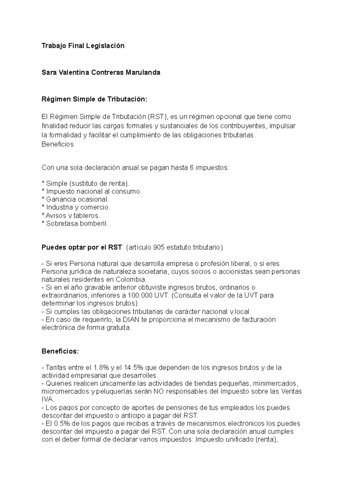 Trabajo Final Legislación - Trabajo Final Legislación Sara Valentina ...