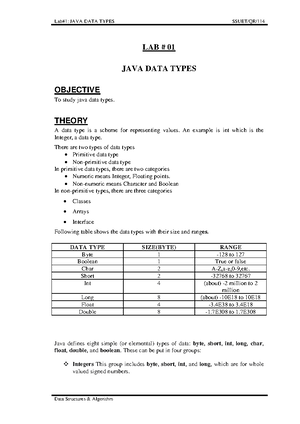 Lab 5-1 - DSA - Lab#05: Sorting on Linear Array SSUET/QR/ Data ...