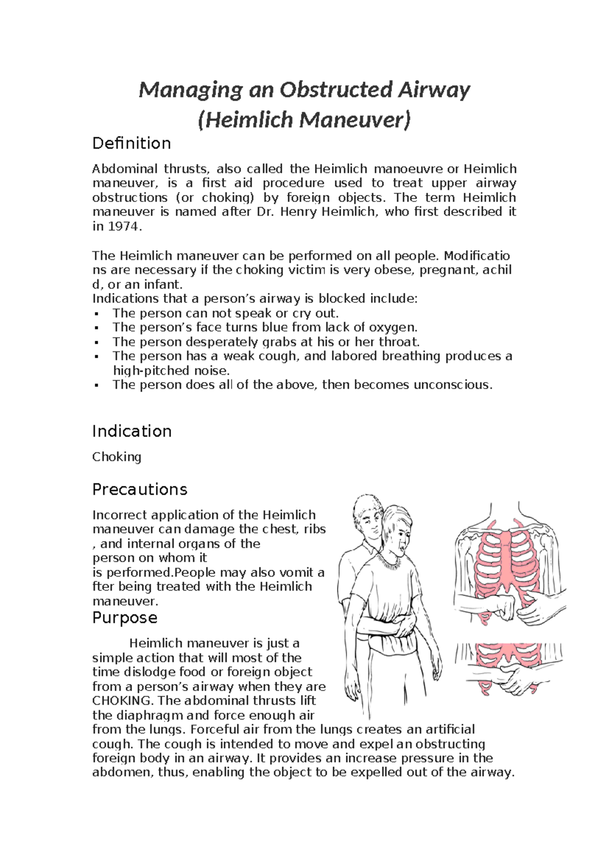 Heimlich - The term Heimlich maneuver is named after Dr. Henry Heimlich ...