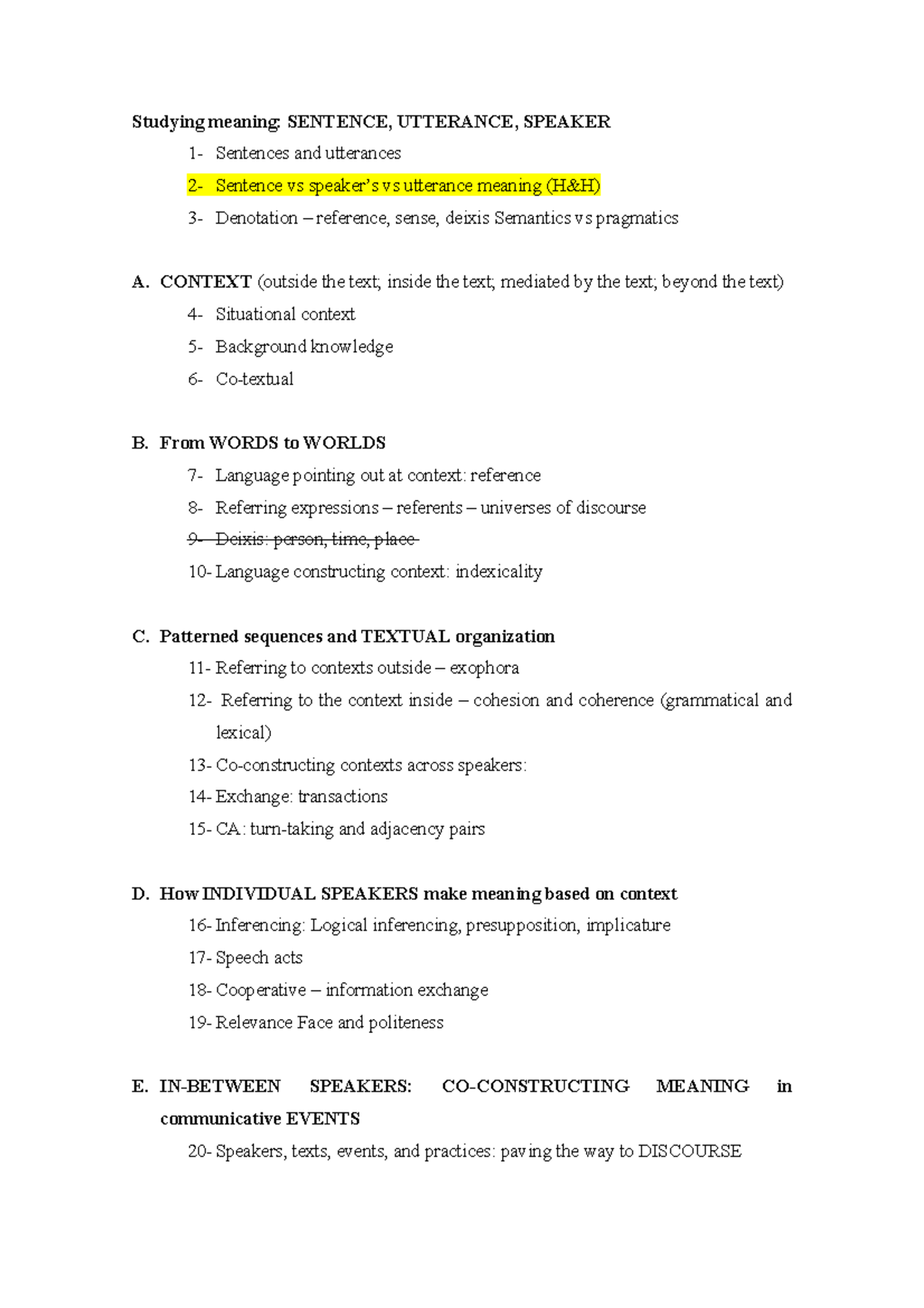 Pragmatic and semantics - Studying meaning: SENTENCE, UTTERANCE ...