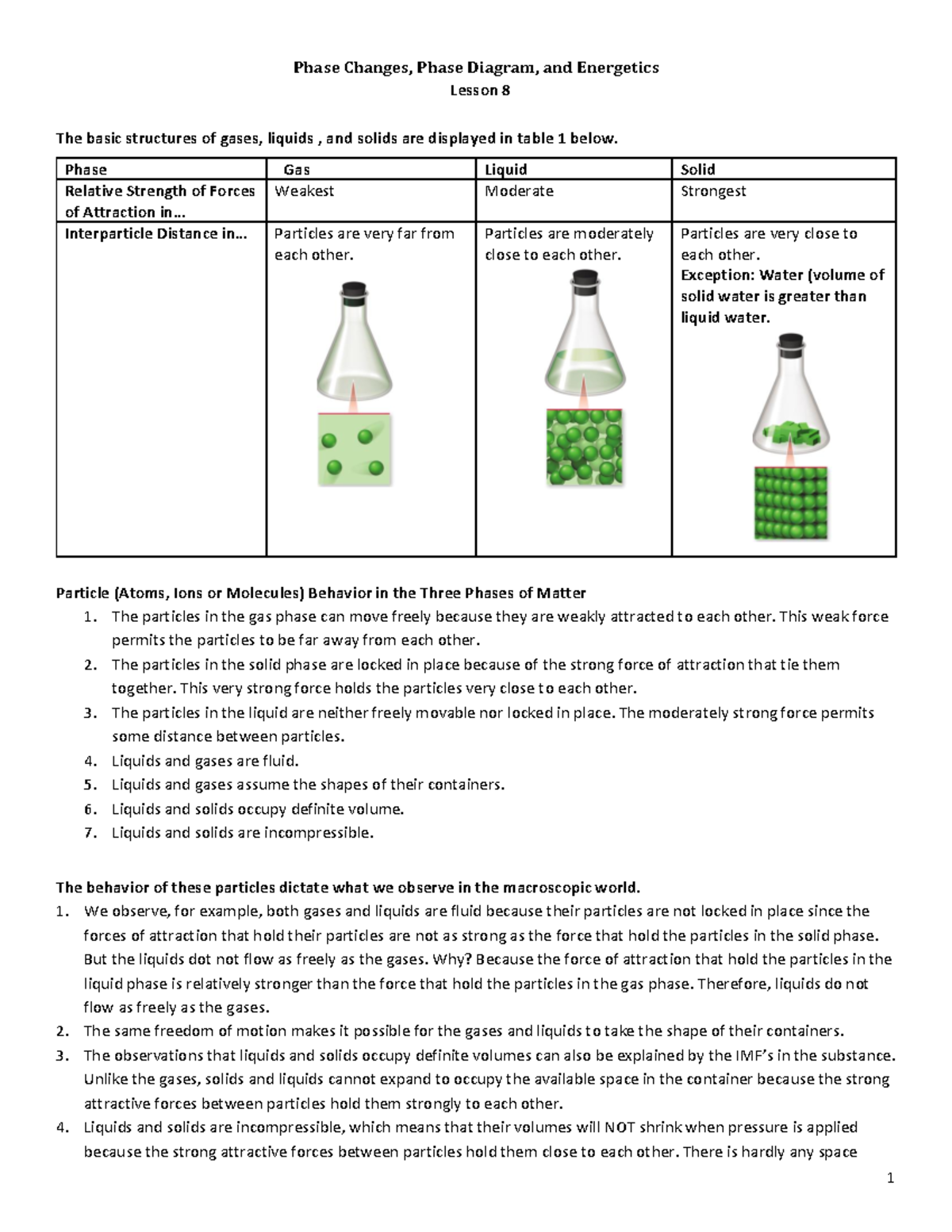 Lesson 8 Phase Changes, Phase Diagram, and Energetics - Phase Changes ...