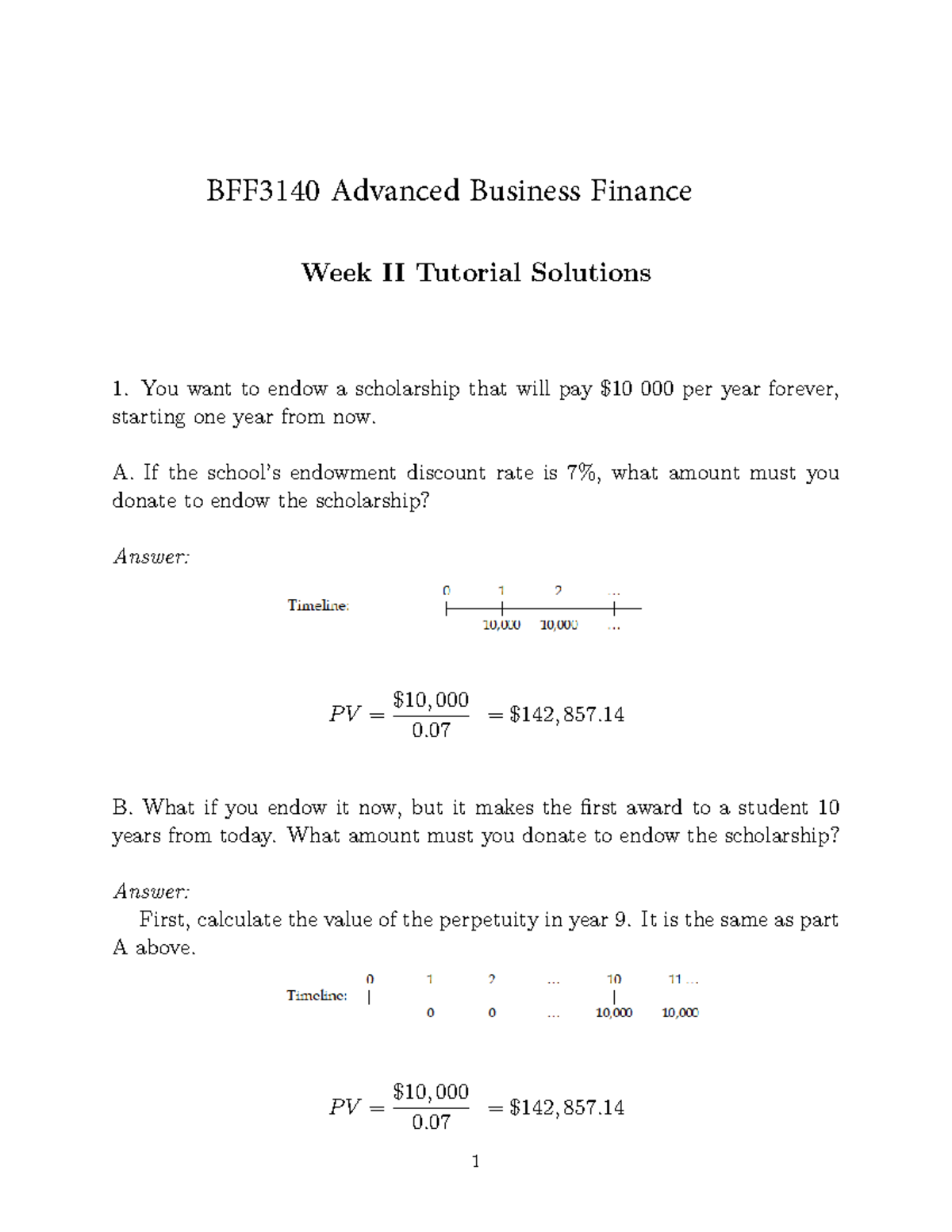 Week2 as S1 24 - BFF3140 Advanced Business Finance Week II Tutorial ...