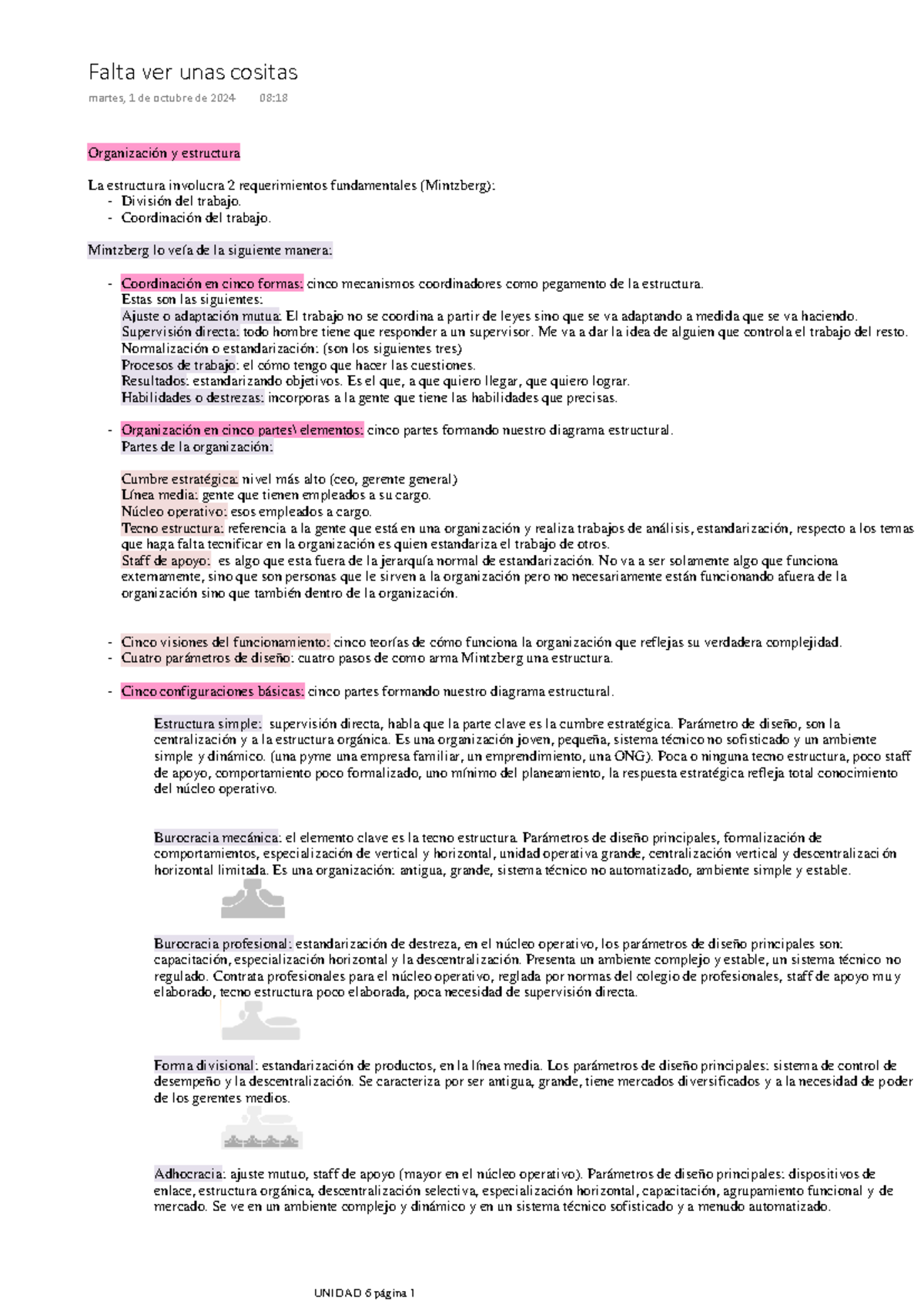 Unidad 6 - Resumen Administración Empresarial II - Organización y ...