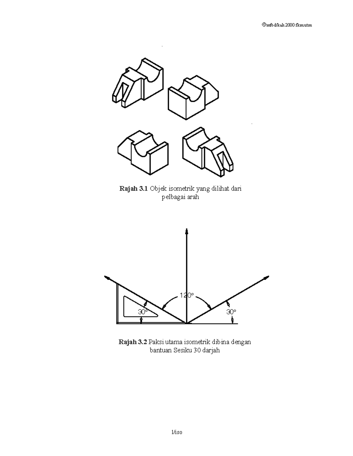 Bab 3 Isometric Drawing Lecture Note - Rajah 3 Objek isometrik yang ...