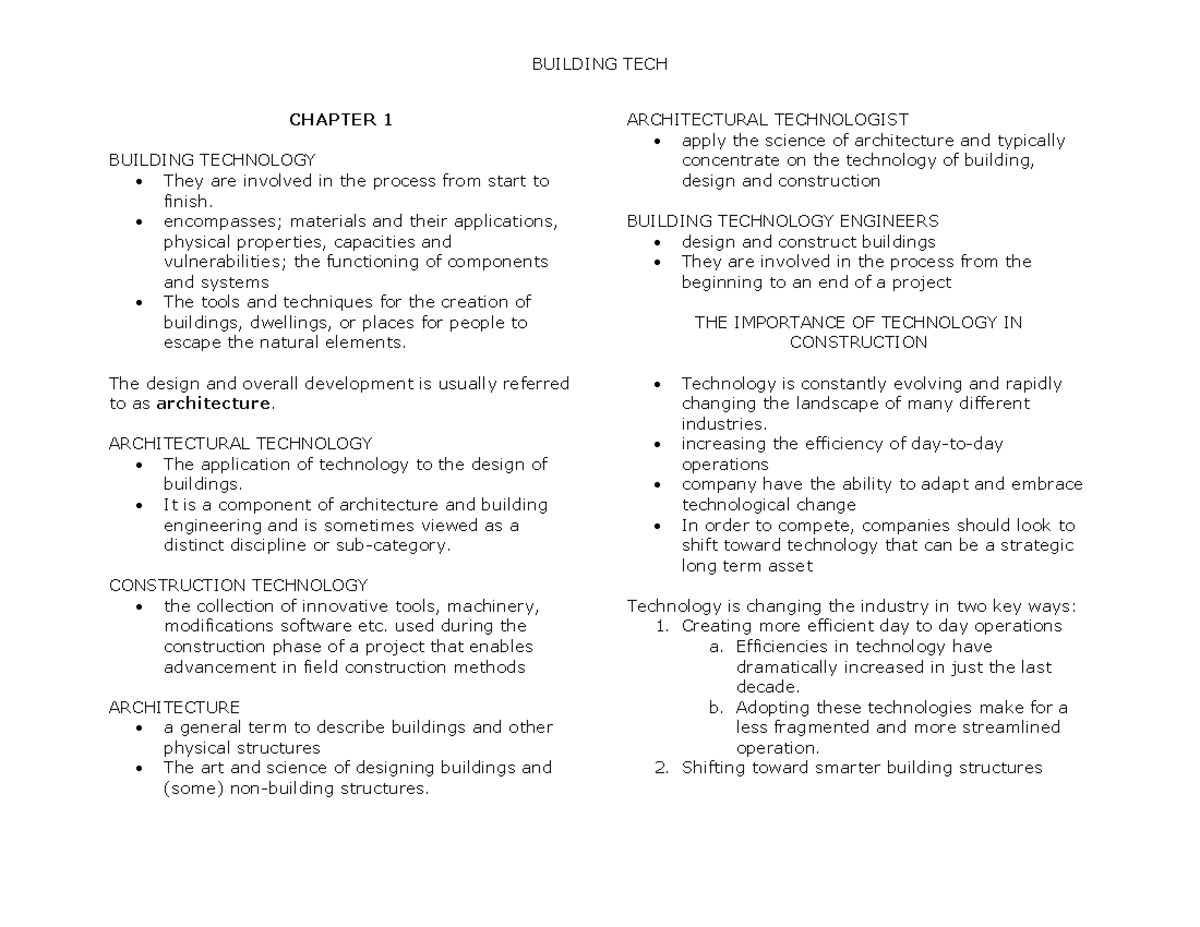 Building TECH 1 4 - architectural design technology - CHAPTER 1 ...