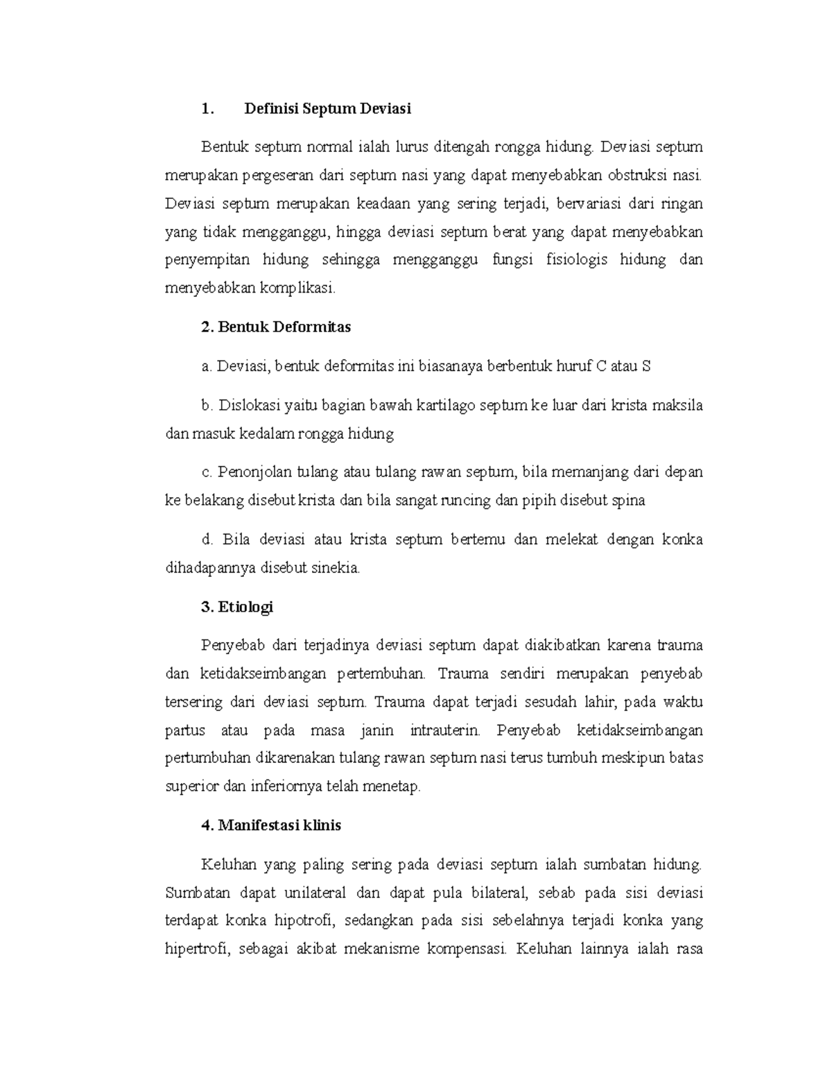 Definisi Septum Deviasi - Definisi Septum Deviasi Bentuk septum normal ...