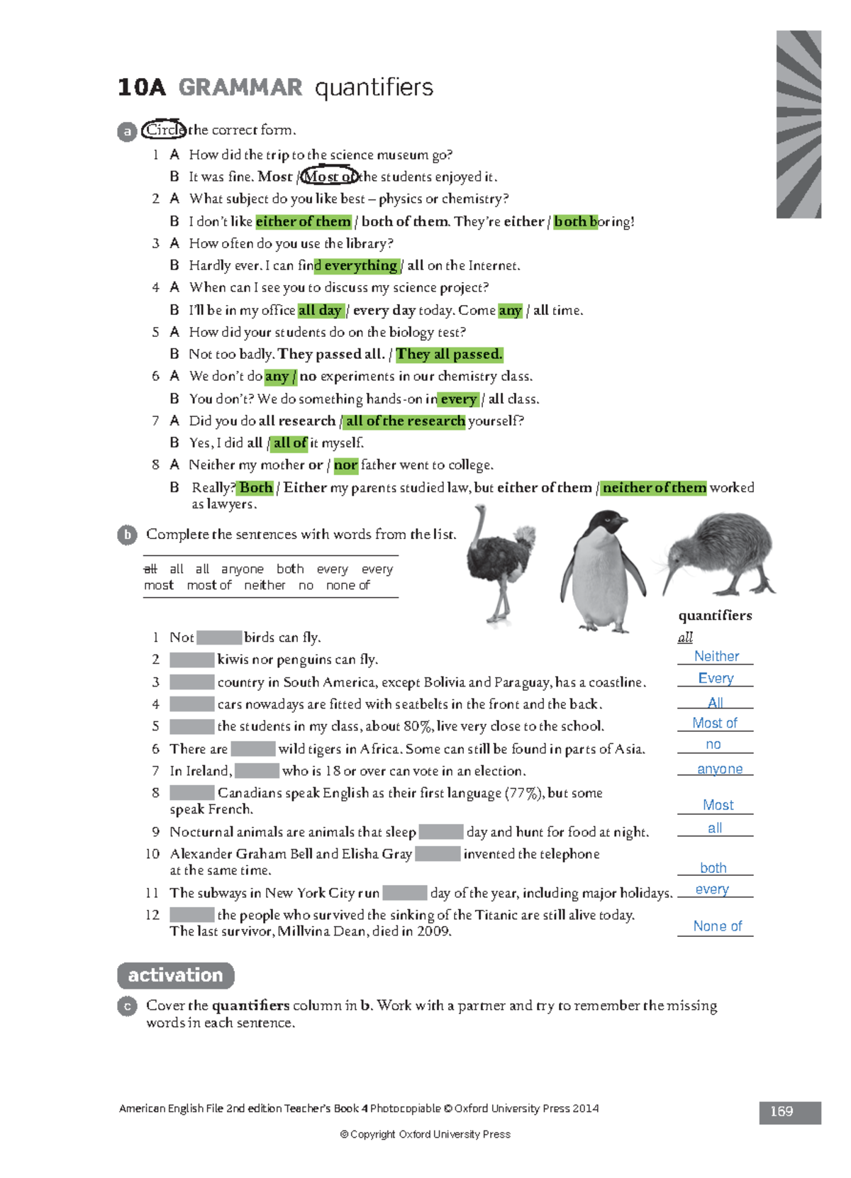 Homework-quantifiers - American E nglish F ile 2nd edition T eacher’s ...