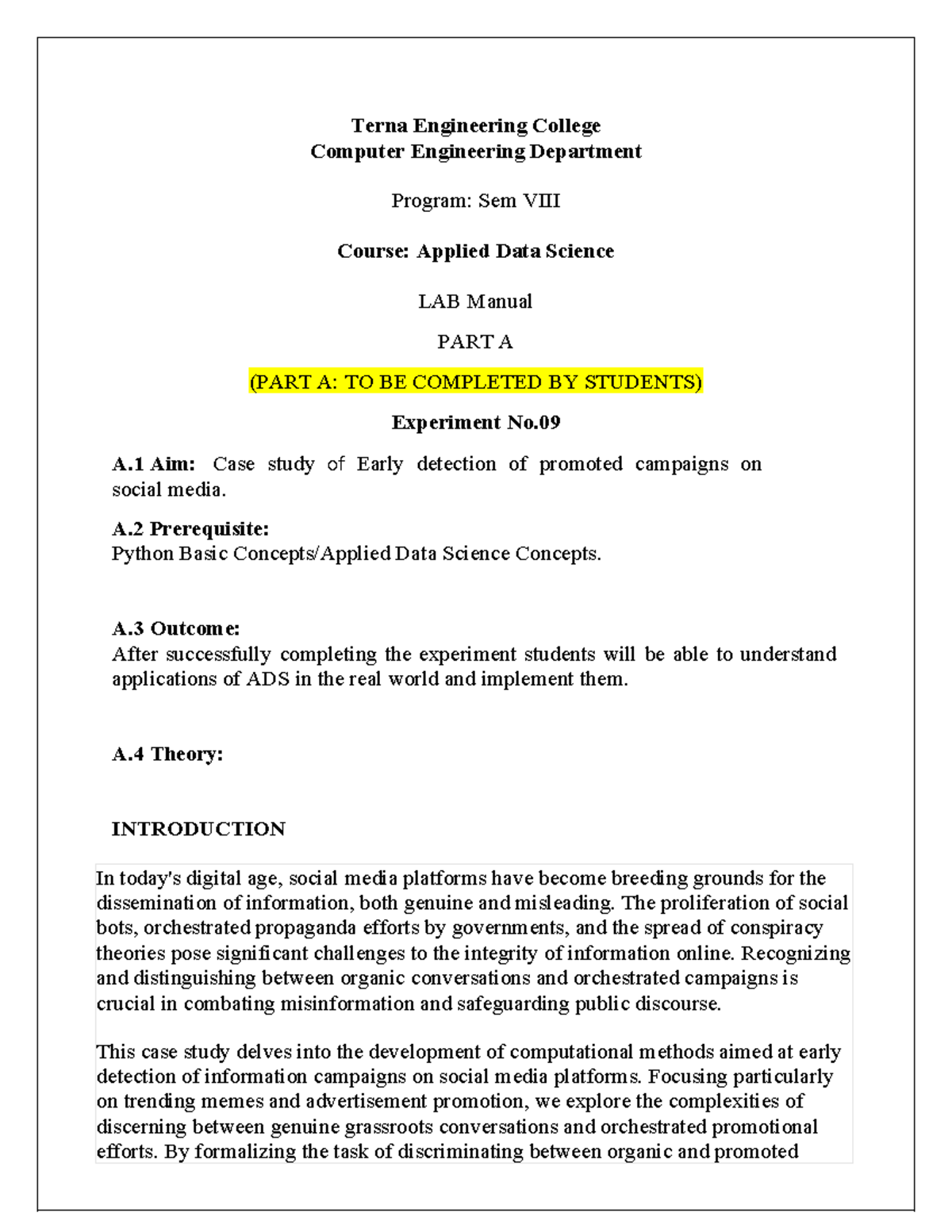 Case study - sdasdada - Terna Engineering College Computer Engineering Department Program: Sem ...