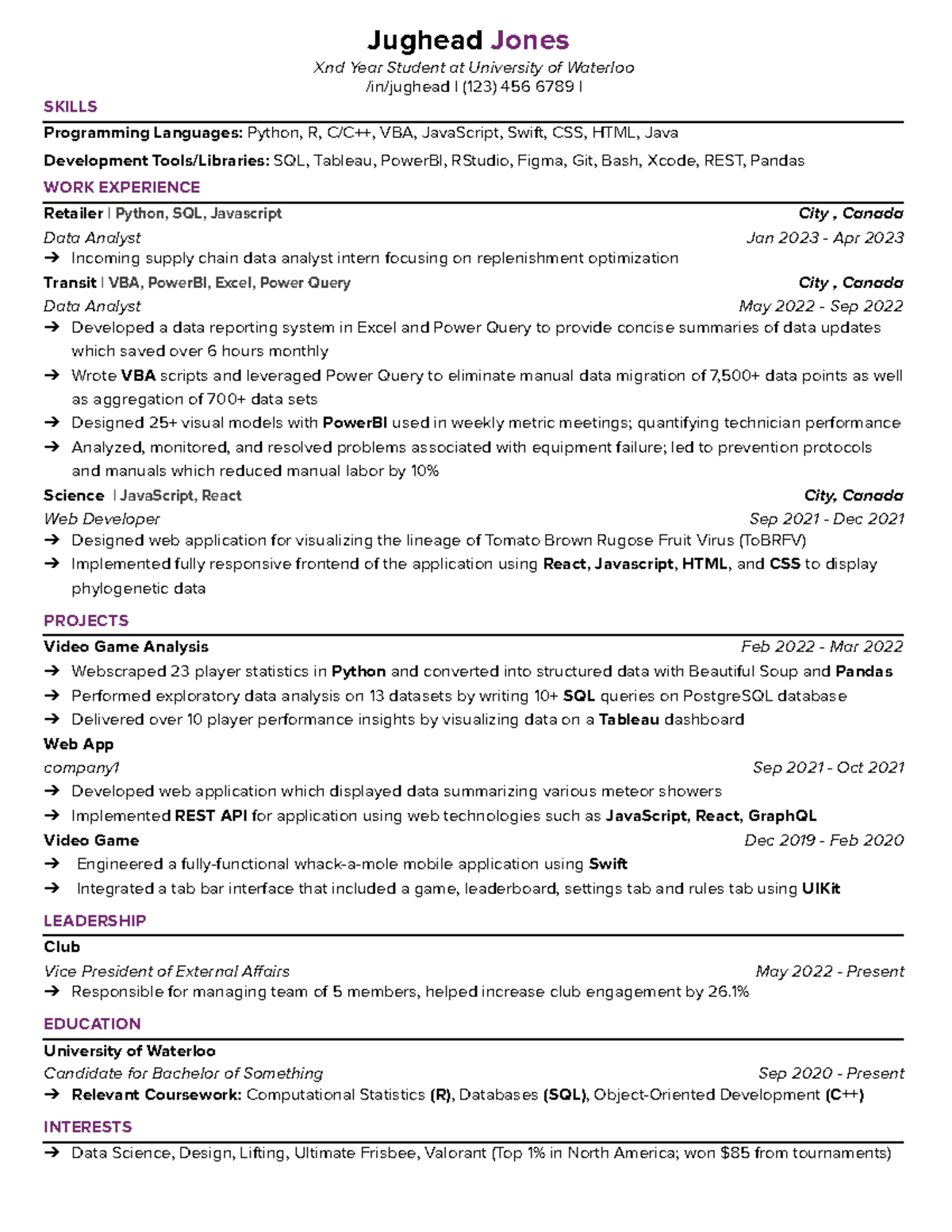 Jughead Jones Resume - Sebastian Valencia - Jughead Jones Xnd Year ...