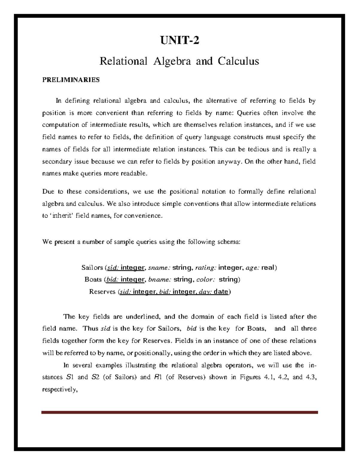 DBMS(UNIT2) - DBMS notes - UNIT- 2 Relational Algebra and Calculus ...