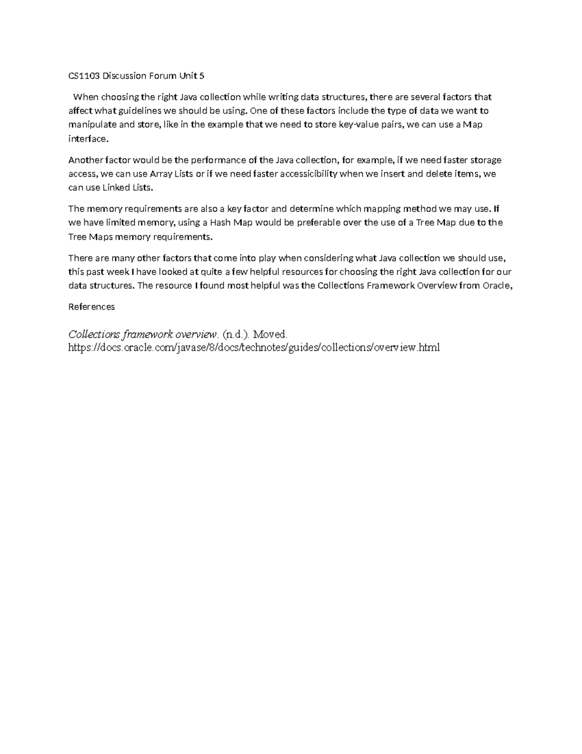 CS1103 Discussion Unit 5 - CS1103 Discussion Forum Unit 5 When choosing ...