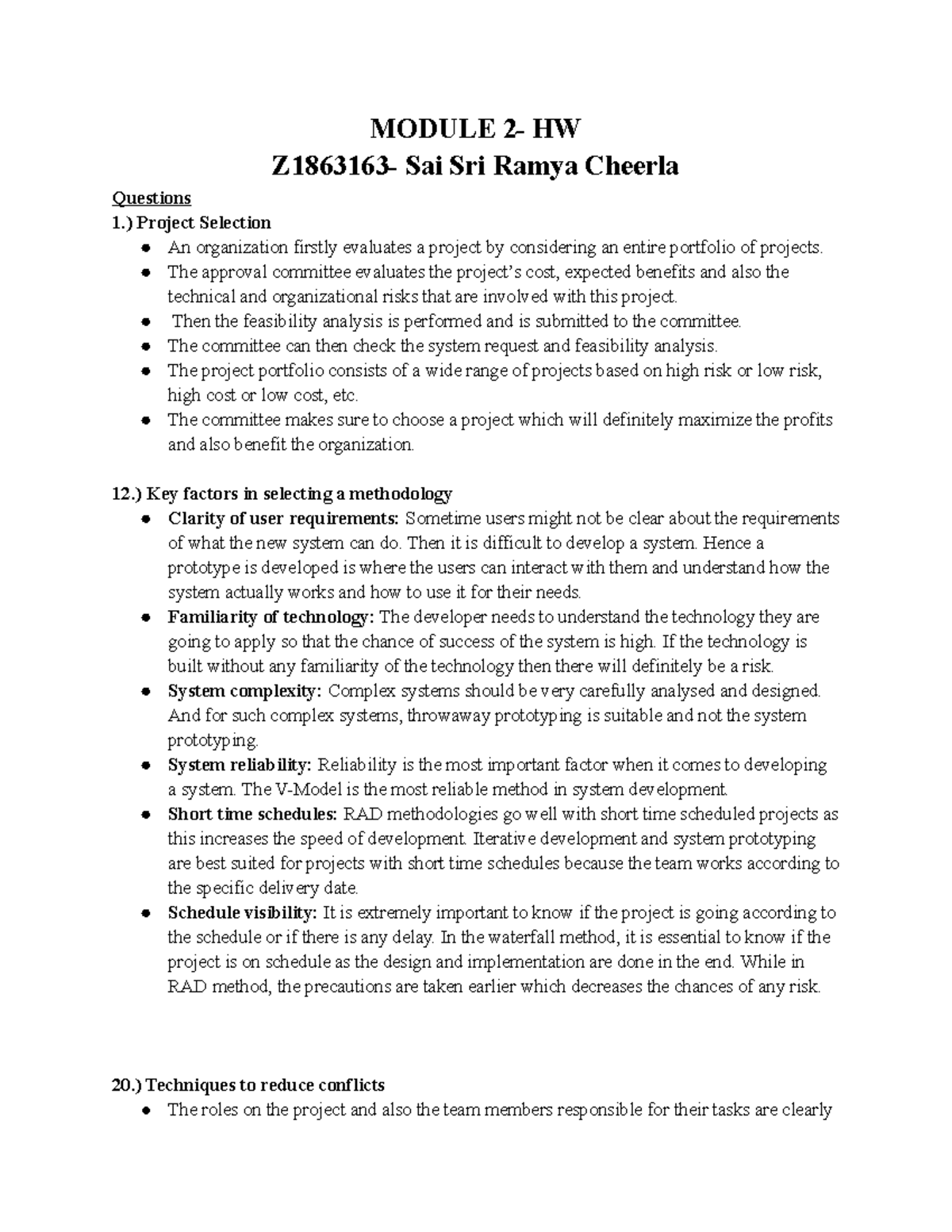 Module 2- HW - Assignments - MODULE 2- HW Z1863163- Sai Sri Ramya ...
