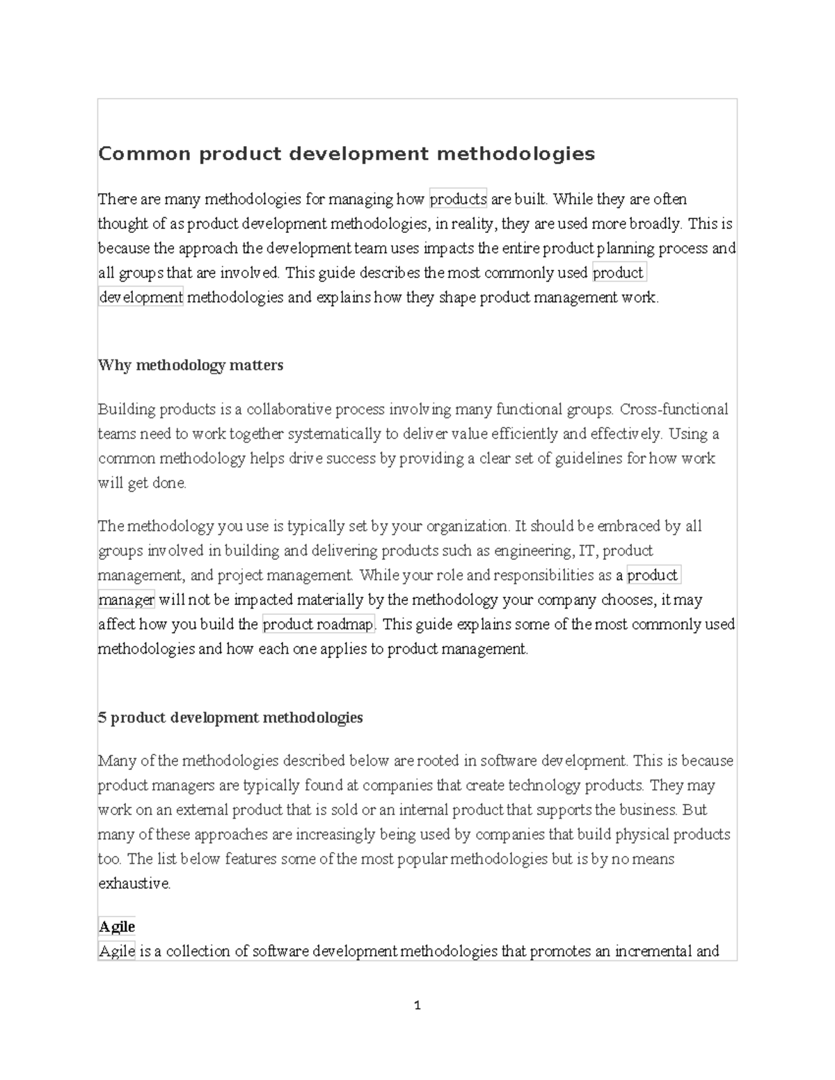 New product development methodologies - Common product development ...