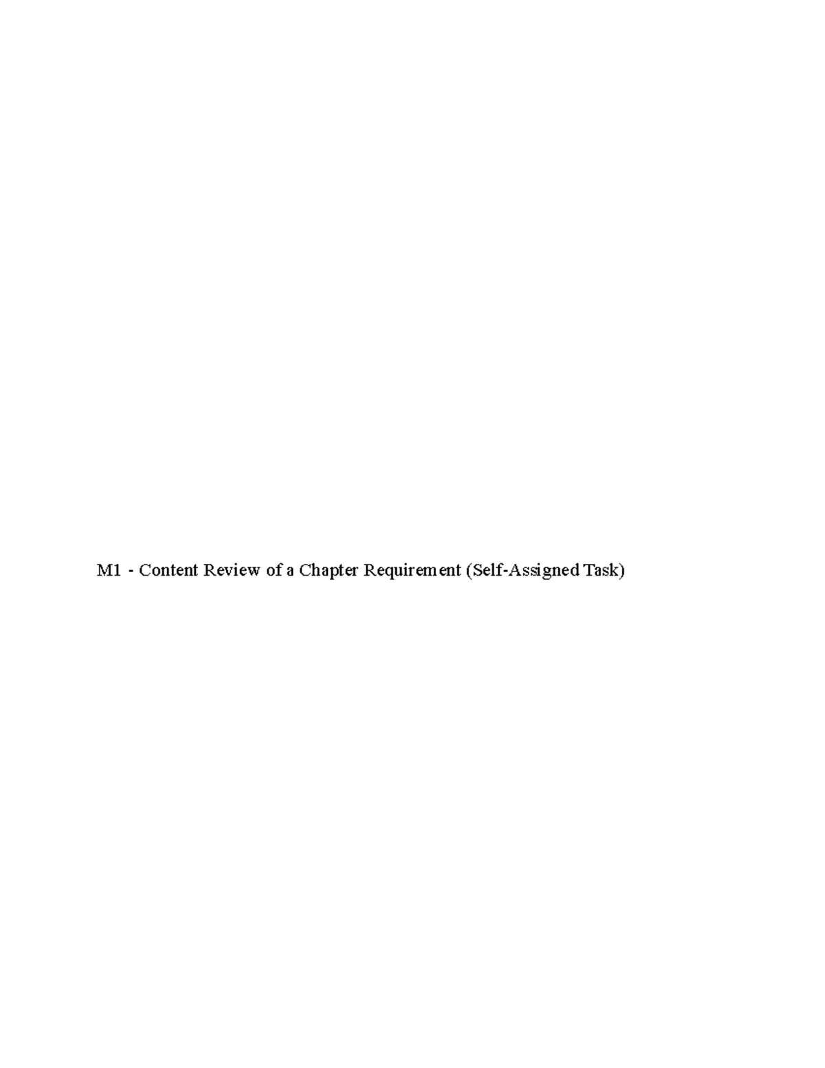 M1 - Content Review of a Chapter Requirement (Self-Assigned Task - Ads ...