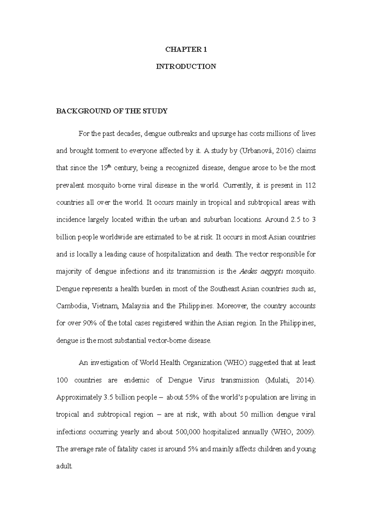 Chapter 1 and 2 - CHAPTER 1 INTRODUCTION BACKGROUND OF THE STUDY For ...