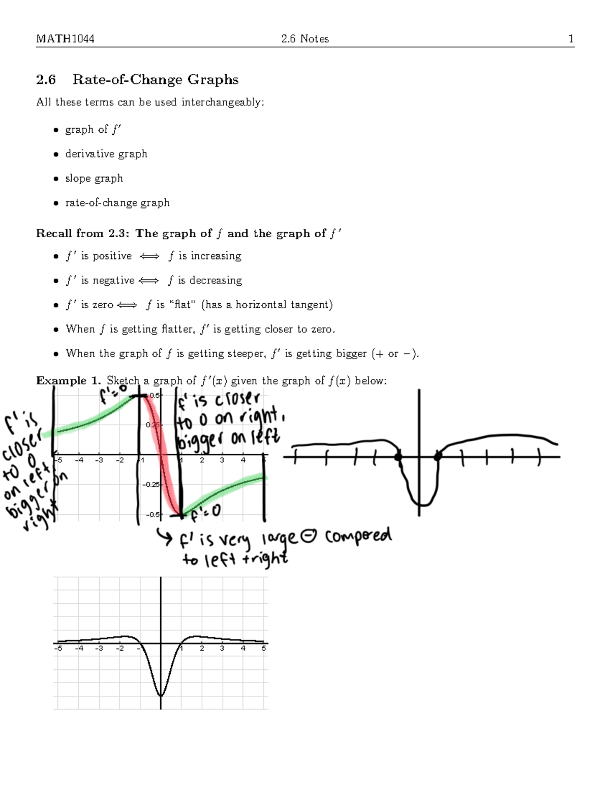 LNs2 6 worksheet from in class - MATH1044 2 Notes 1 2 Rate-of-Change ...