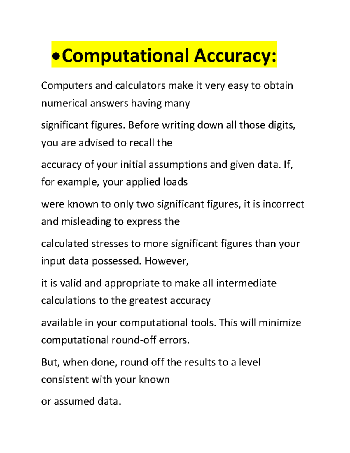 Computational Accuracy Computational Accuracy Computers And Calculators Make It Very Easy To 0302