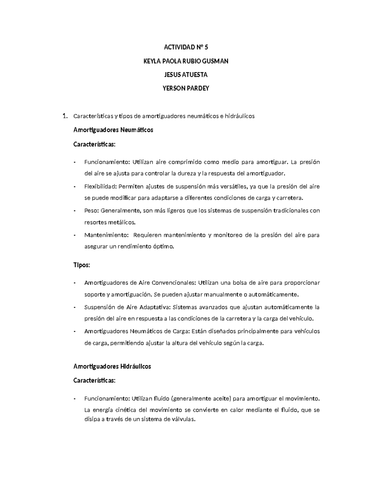 Actividad N° 5 sistema suspensión - ACTIVIDAD N° 5 KEYLA PAOLA RUBIO ...