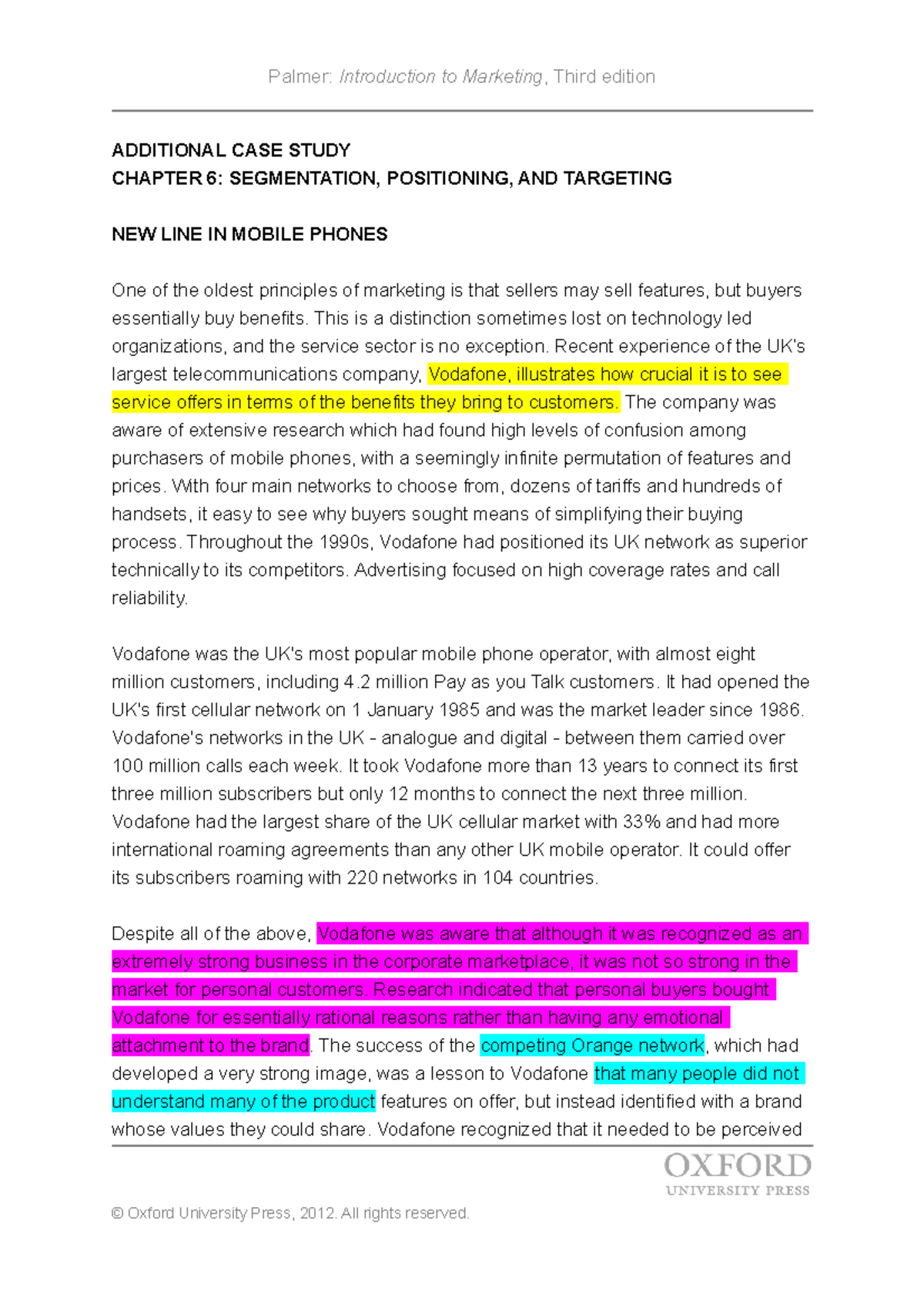 Case study # 2 STP - ADDITIONAL CASE STUDY CHAPTER 6: SEGMENTATION ...