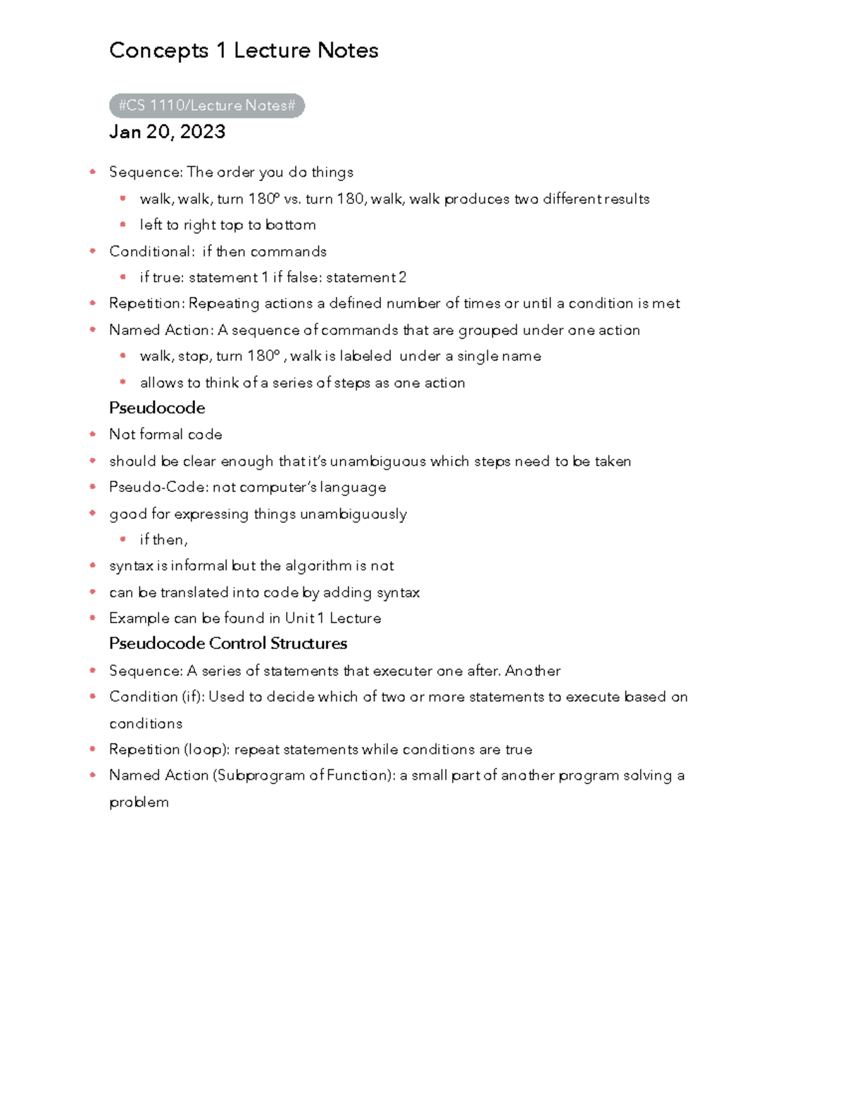 Concepts 1 - Lecture Notes from Professor Pettit - Concepts 1 Lecture ...