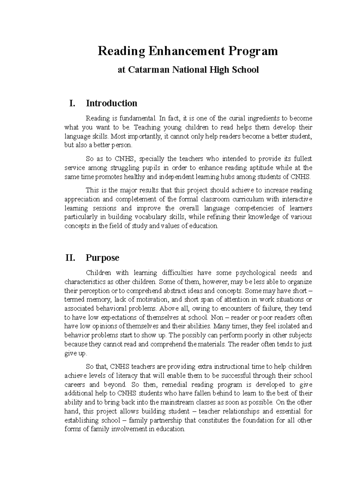 Reading Enhancement Program - Introduction Reading is fundamental. In ...