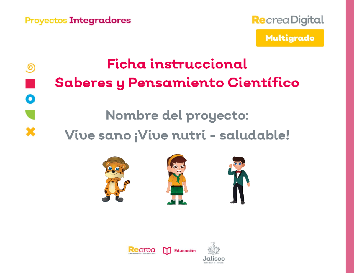 Proyecto multigrado vive sano vive nutri - Ficha instruccional Saberes y Pensamiento Científico ...