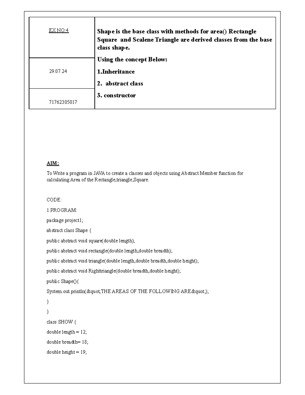 JAVA1 - THIS PROVIDE INFO ABOUT THE JAVA AND IT SAMPLE QUESTION - AIM ...