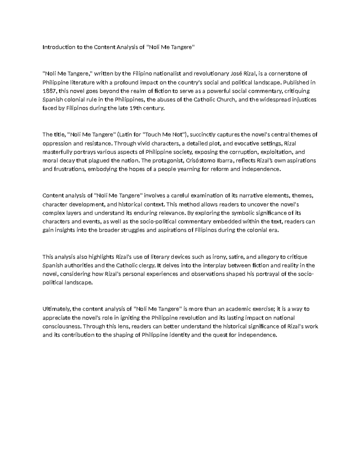 Introduction to the Content Analysis of - Published in 1887, this novel ...