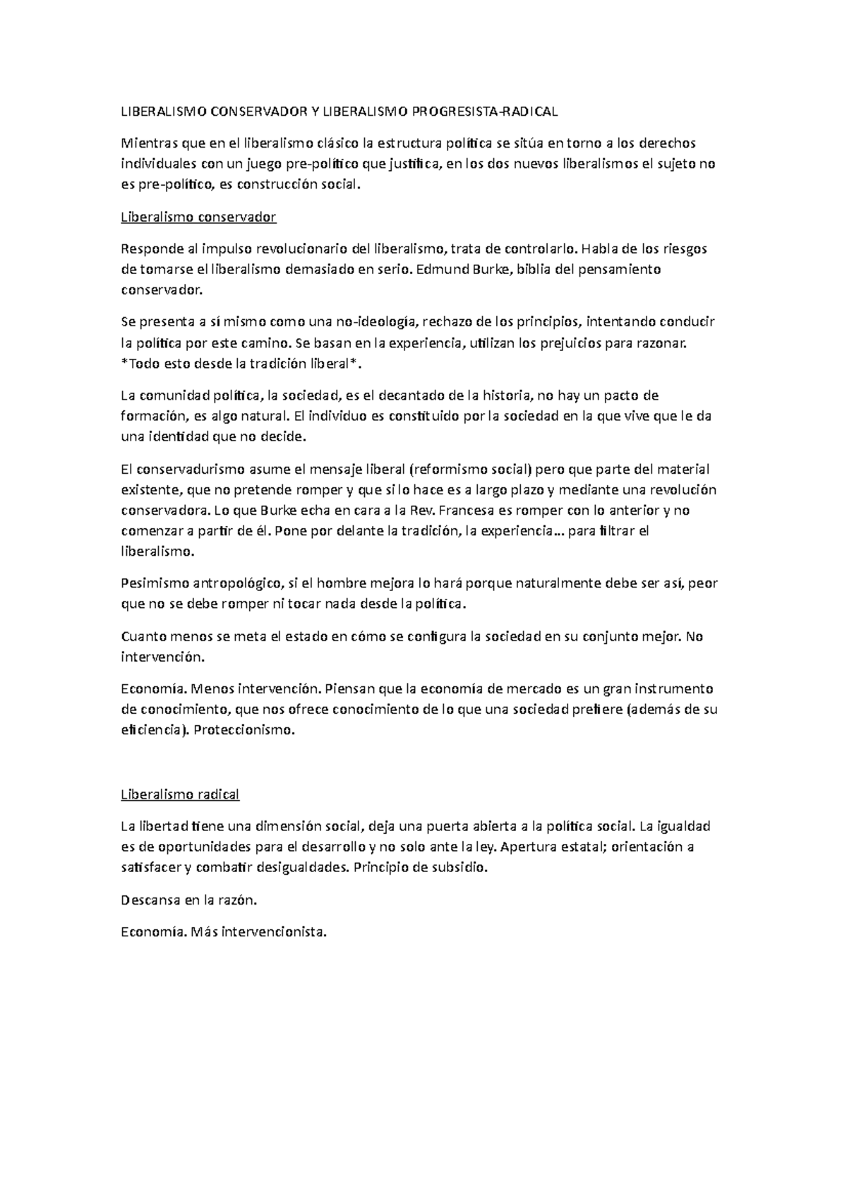 Liberalismo Conservador Y Liberalismo Progresista - LIBERALISMO ...