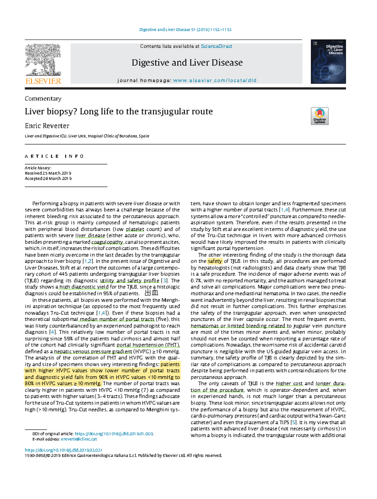 Liver biopsy Long life to the transjugular route（review，已读） - Digestive ...