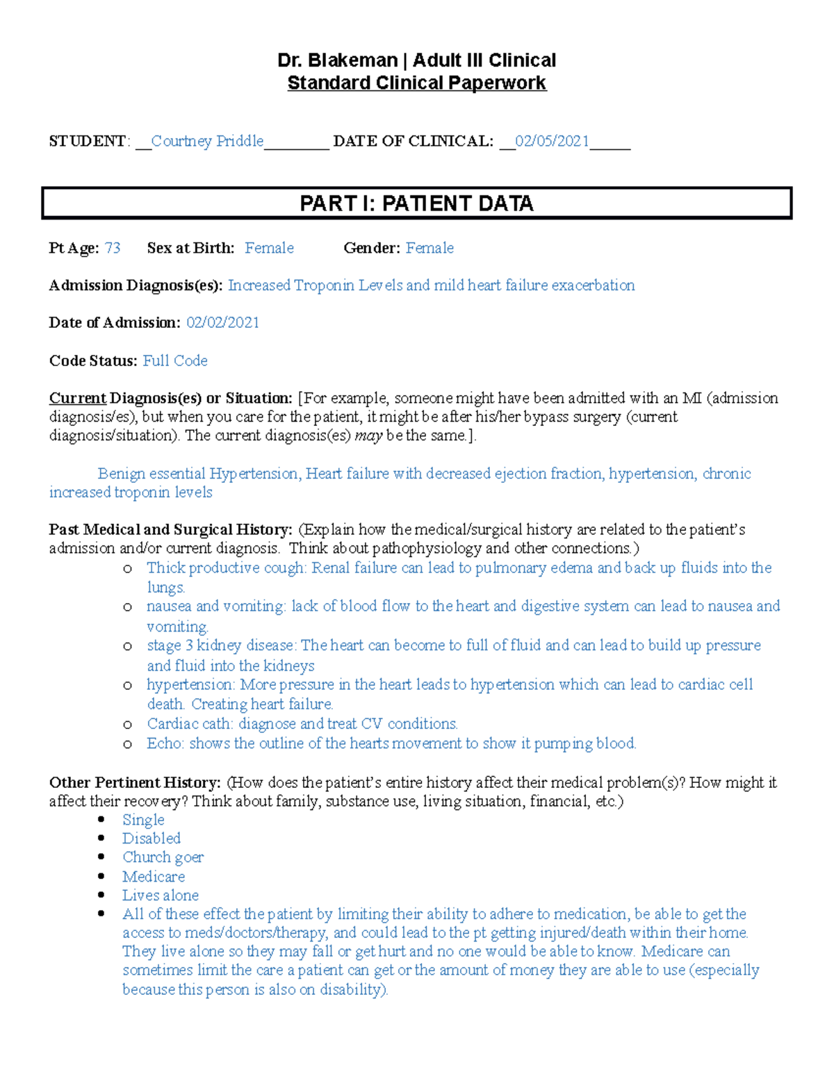 Clinical Paperwork 2 - Dr. Blakeman | Adult III Clinical Standard ...