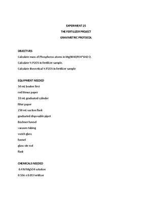 Fertilizer protocol - Macey White and Aryaan Parmar EXPERIMENT 25 THE ...
