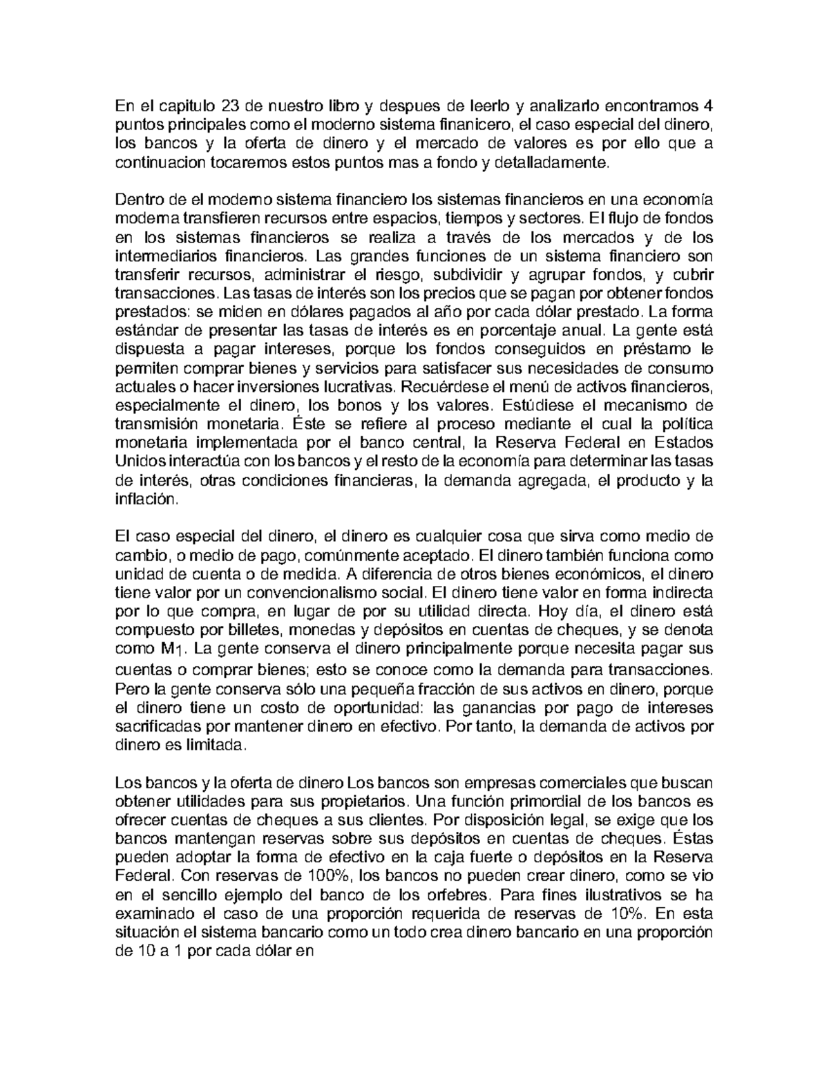 Ensayo DE Lectura Capitulo 23 - En el capitulo 23 de nuestro libro y ...