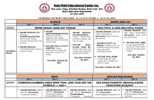 LJT WEEK 1 GR - ljt for learner for them to learn new things. - Holy ...