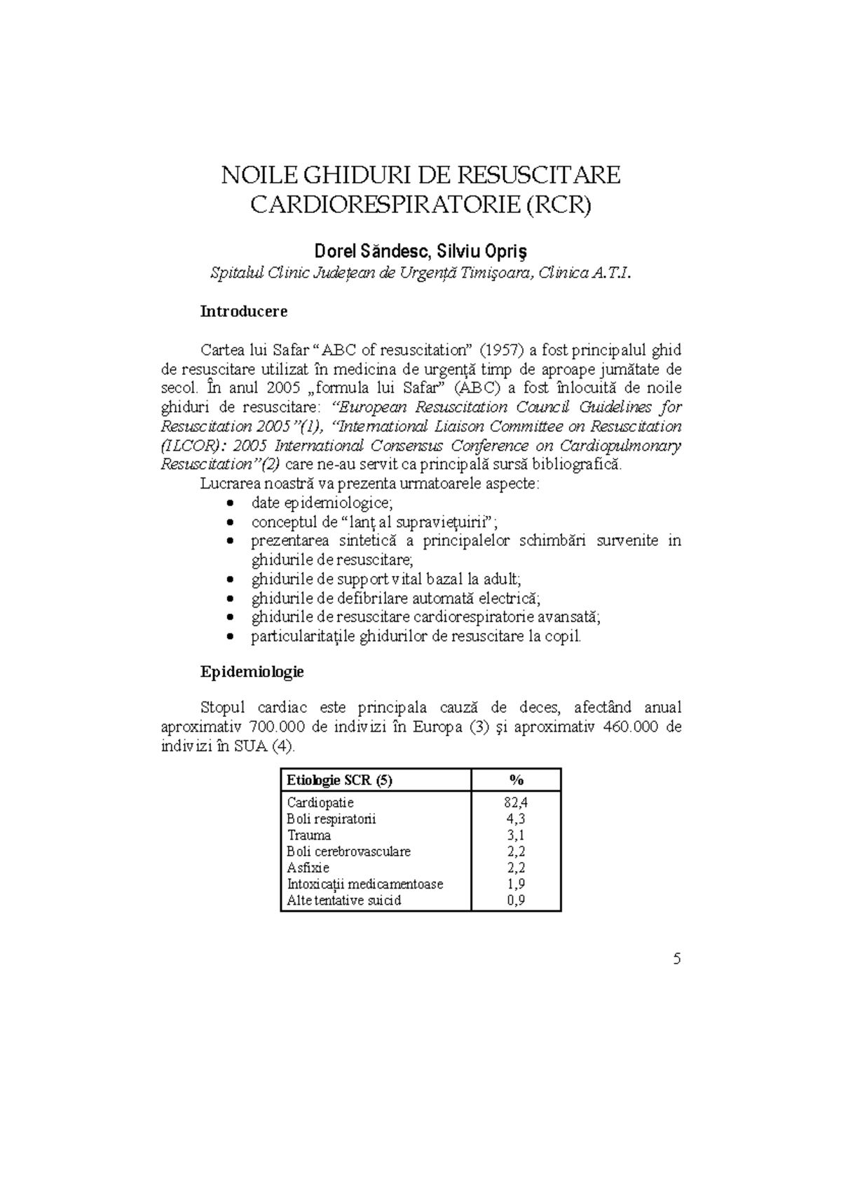 Noile ghiduri de resuscitare cardio respiratorie - NOILE GHIDURI DE ...
