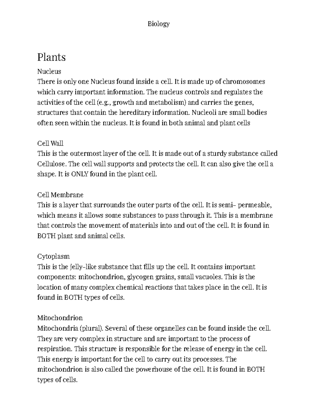 Biology babble - Biology Plants Nucleus There is only one Nucleus found ...