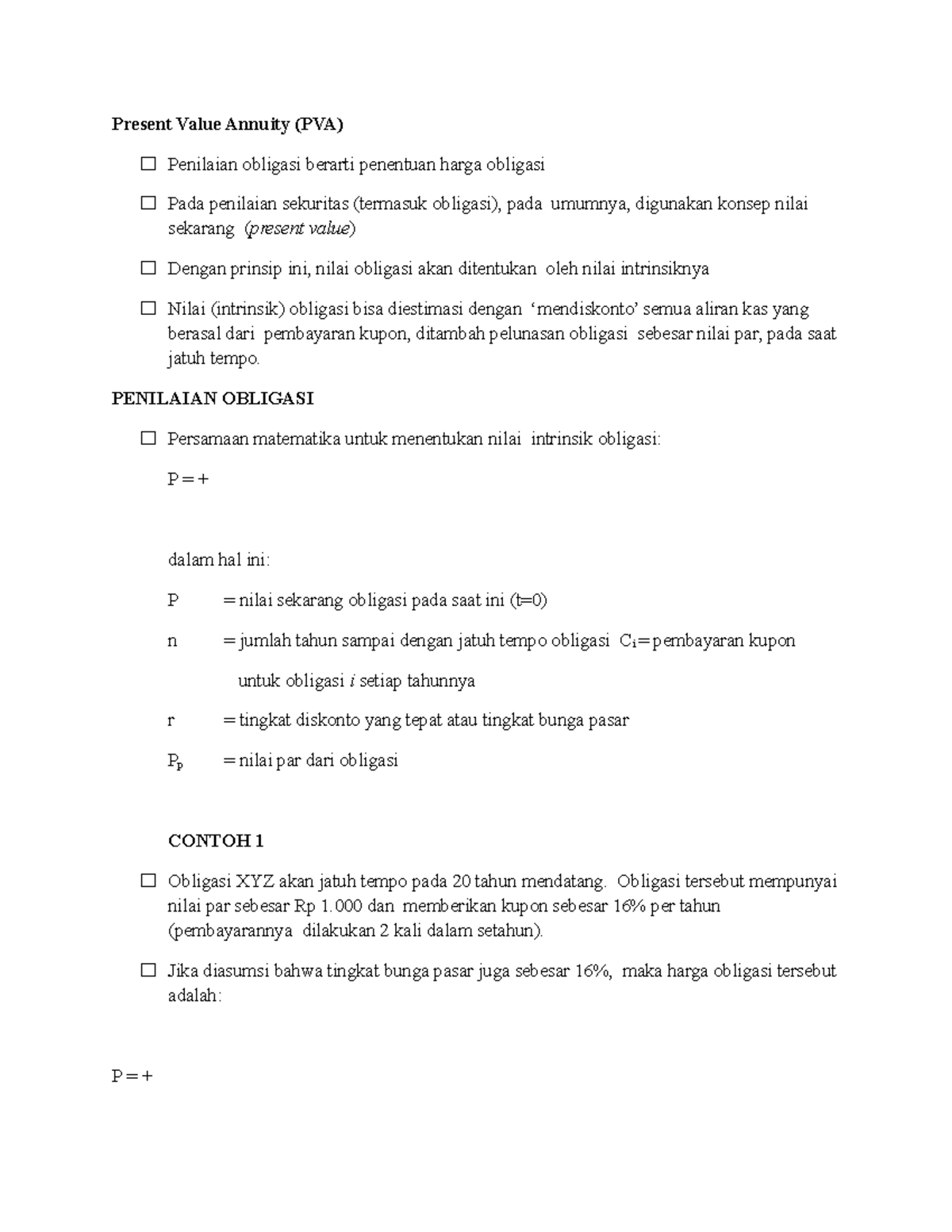Bab 6 7 Present Value Annuity - Present Value Annuity (PVA) Penilaian ...