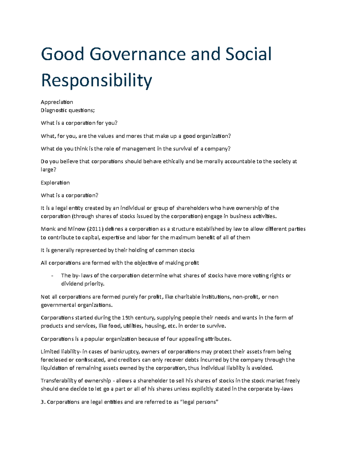 Good Governance and Social Responsibility - Good Governance and Social ...