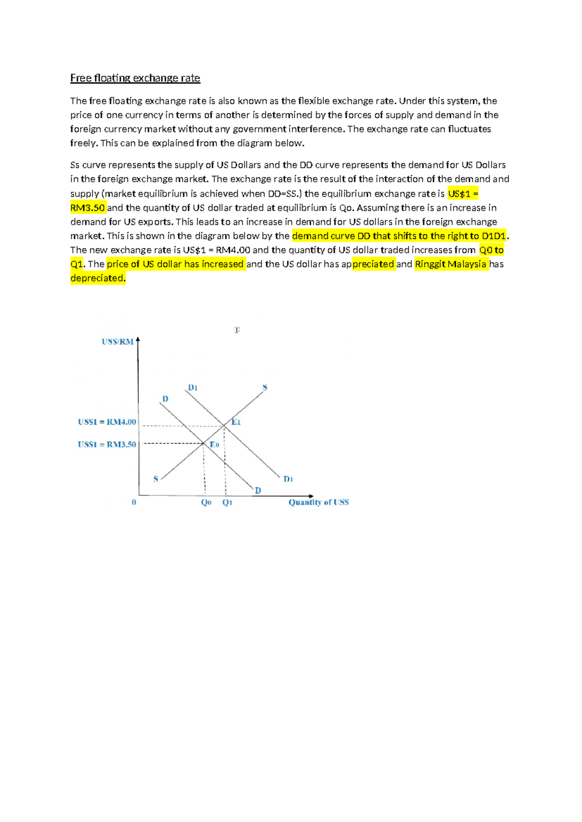 Free floating exchange rate - Under this system, the price of one ...