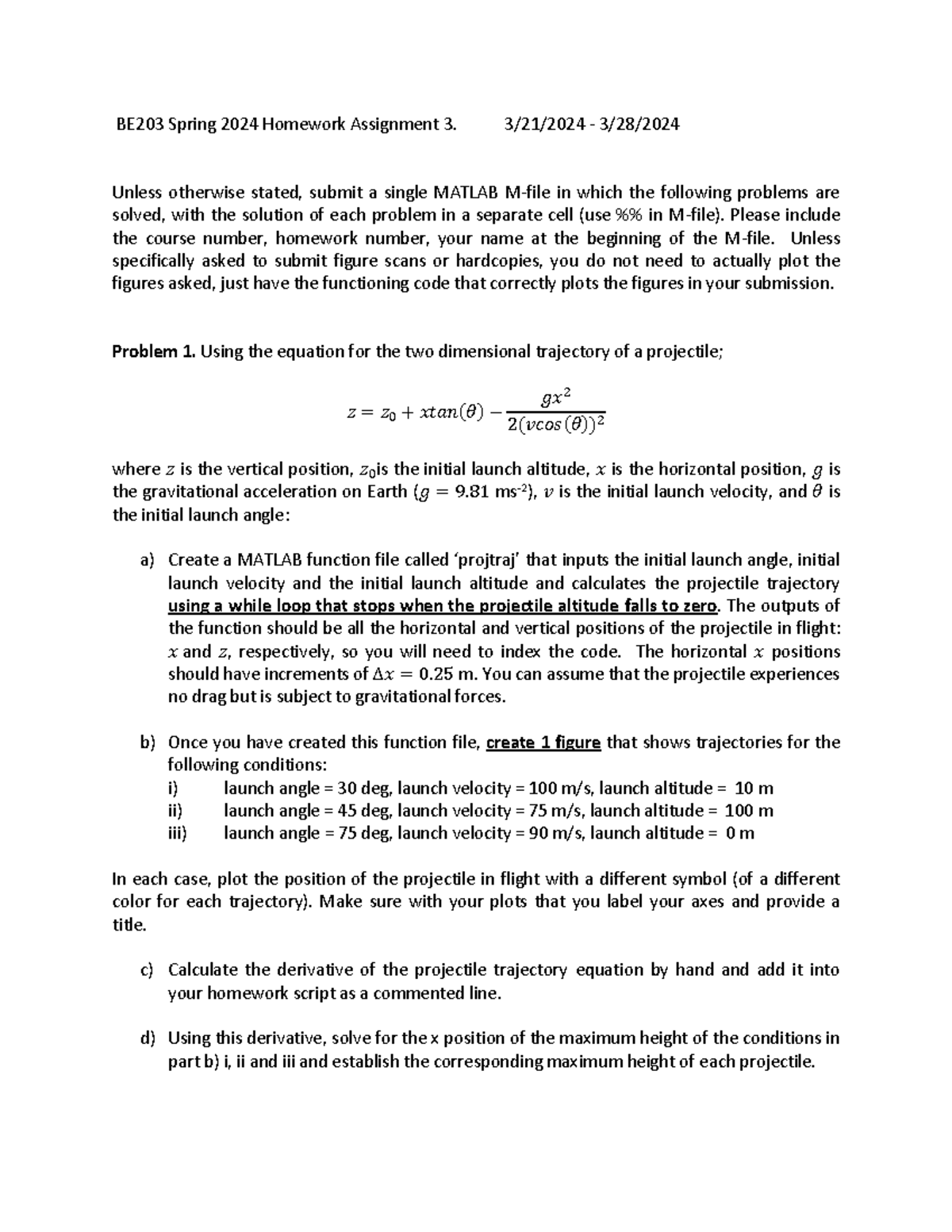 BME203 Spring 2024 Homework 3 - BE203 Spring 2024 Homework Assignment 3 ...