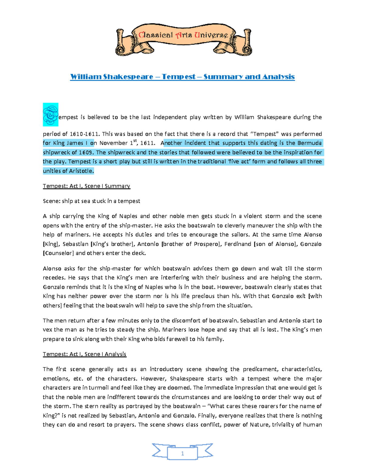 Shakespeares T E M P E S T Download in PDF - William Shakespeare 3 ...