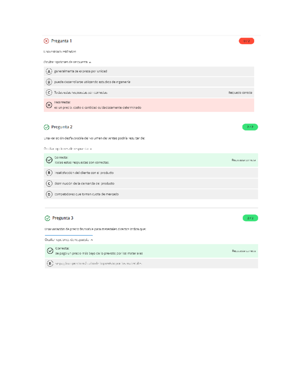 Control 1 CAP 7 - x Pregunta 1 Una entrada estándar: Ocultar opciones de respuesta A ...