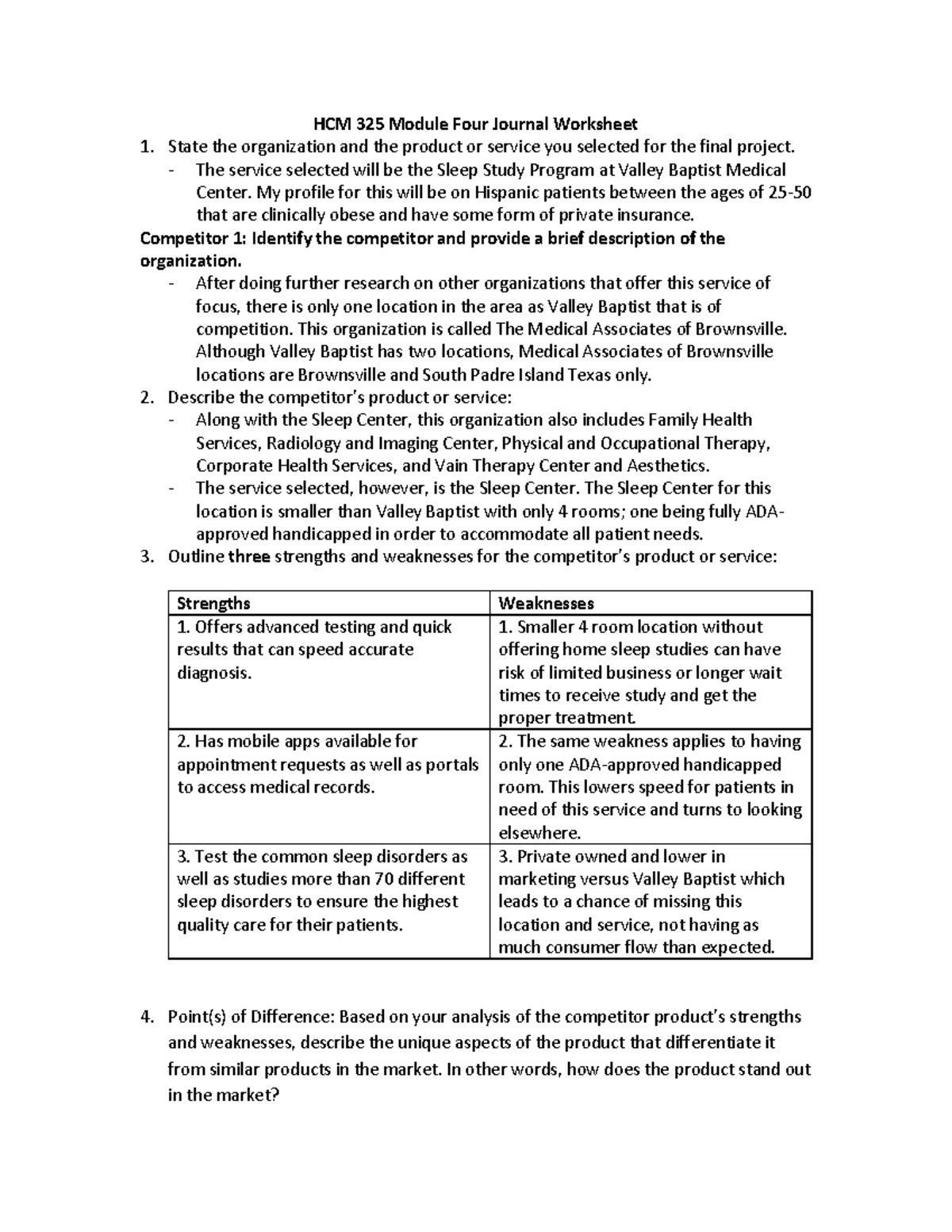 HCM 325 Module Four Journal Worksheet - HCM 325 Module Four Journal ...