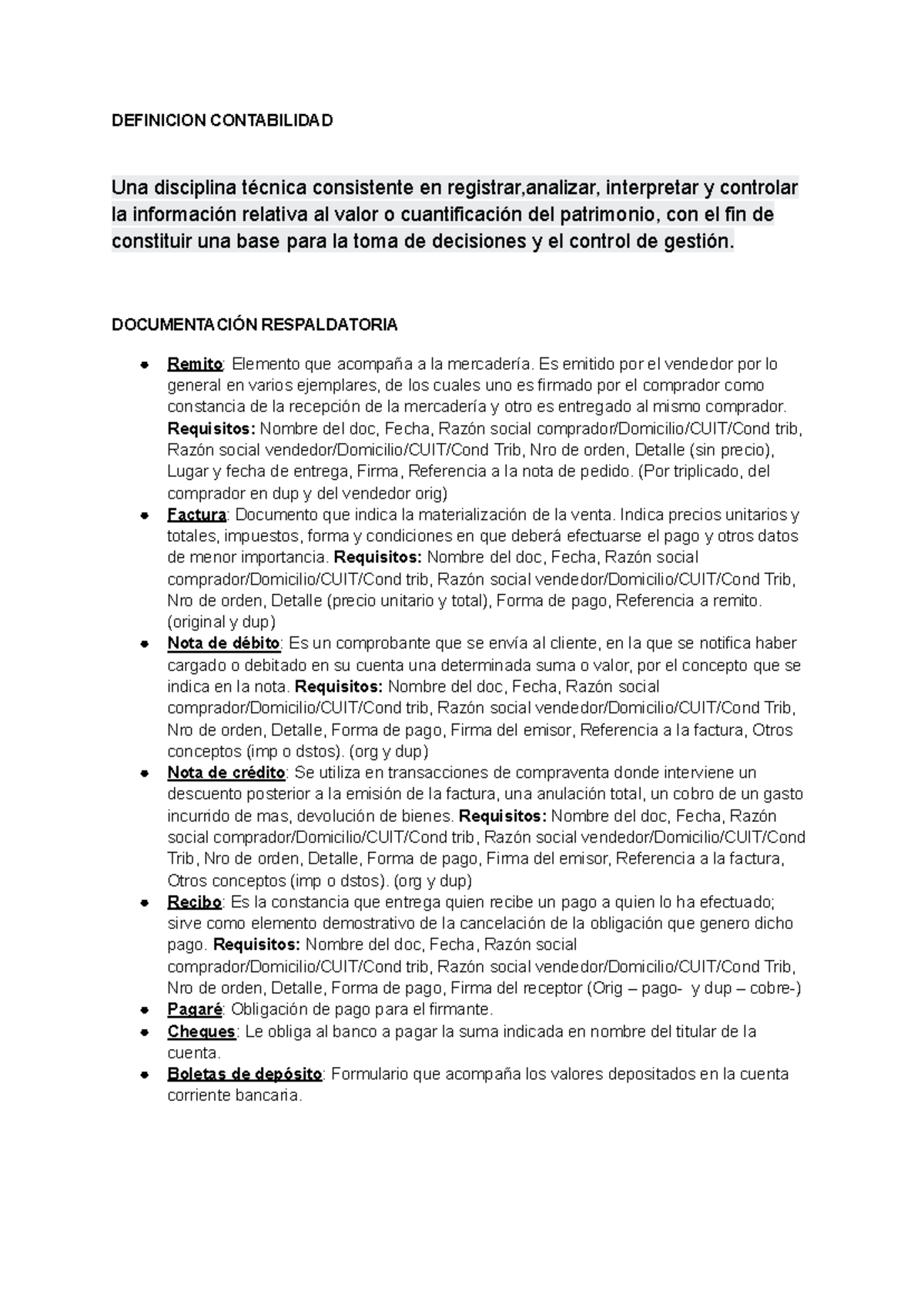 Teoria parcial 1 - DEFINICION CONTABILIDAD Una disciplina técnica ...