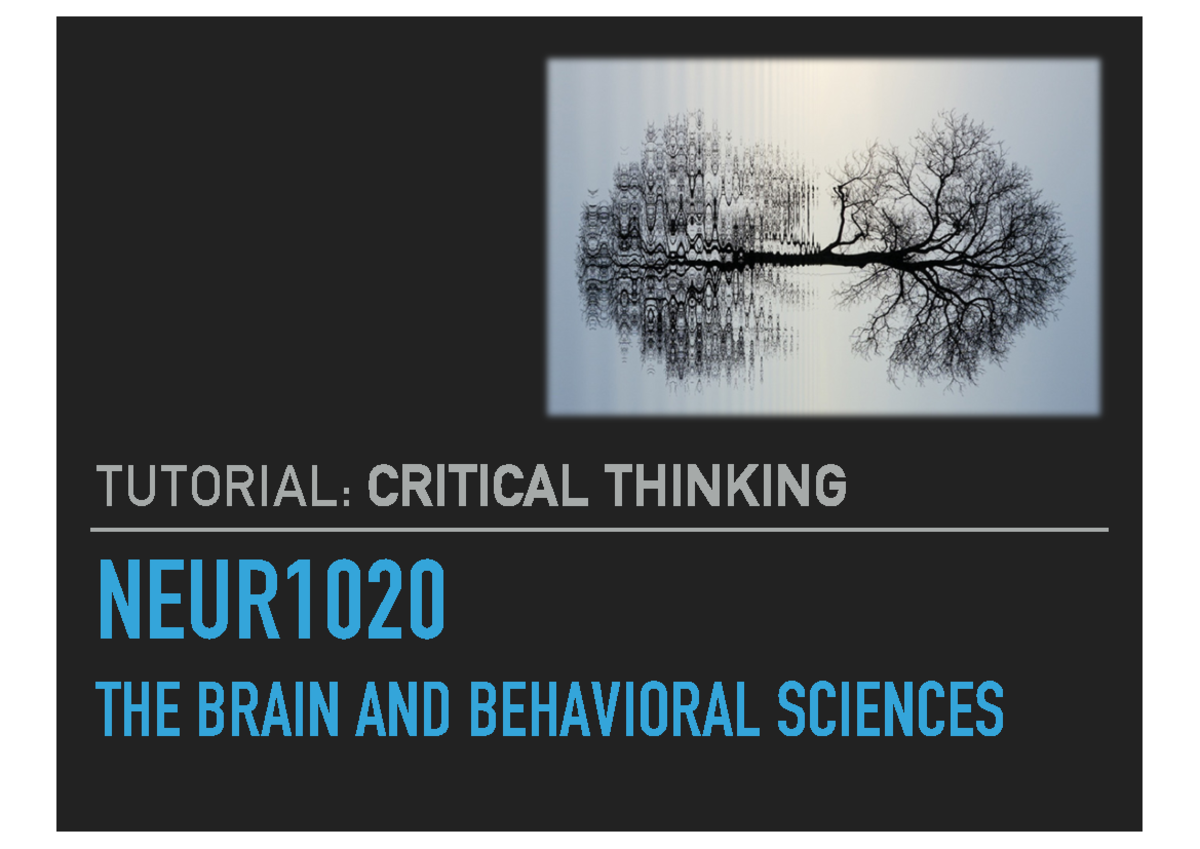 NEUR1020 Tutorial Worksheet for Week 2 - NEUR 1020 THE BRAIN AND ...