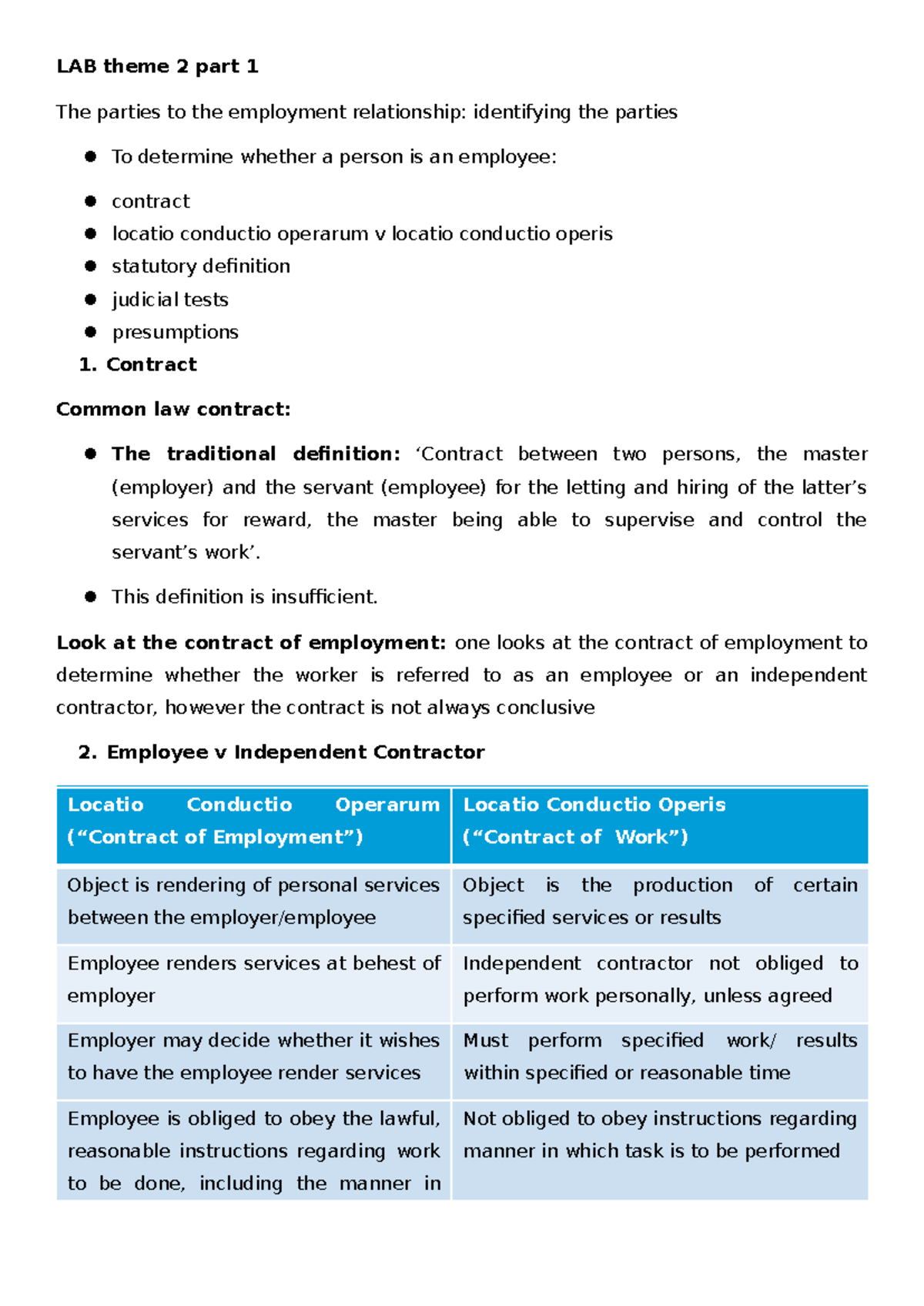 LAB theme 2 part 1 - lecture notes - LAB theme 2 part 1 The parties to ...