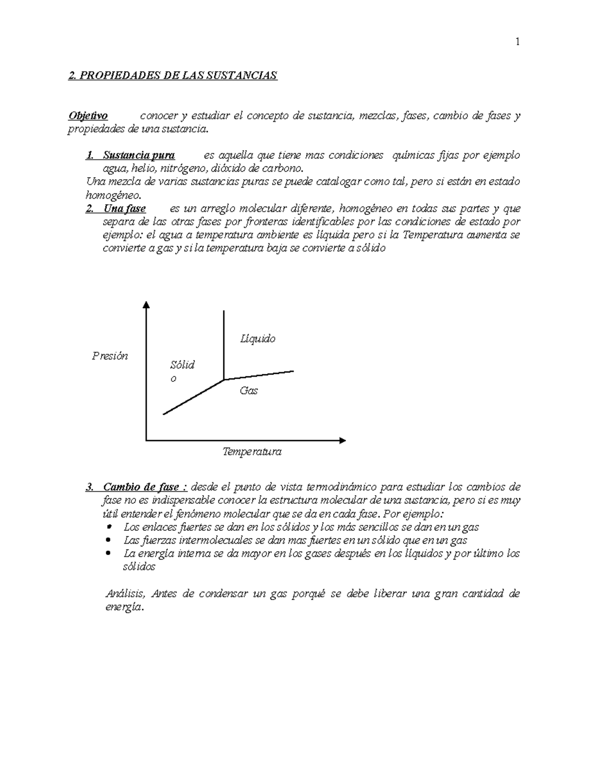 Doc td 041 - mkllk - 2. PROPIEDADES DE LAS SUSTANCIAS Objetivo conocer ...