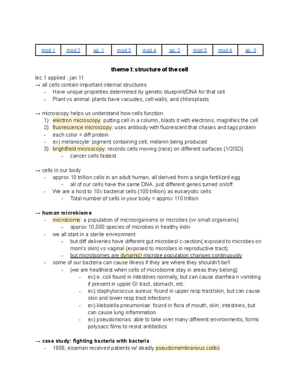 test 1 lecture and module notes - mod 1 mod 2 ap. 1 mod 3 mod 4 ap. 2 ...