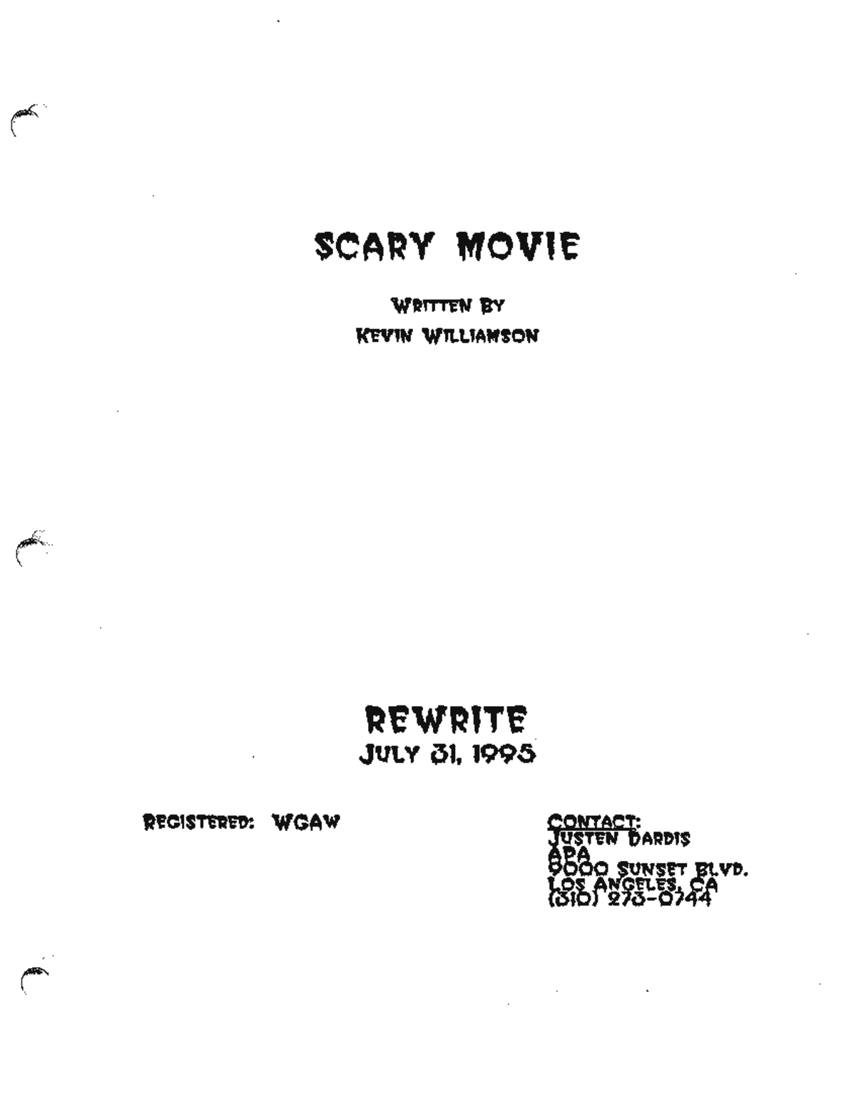 Scream-1996 - Horror Screenplay Sample - ~- ( SOAftY "10V1t ft1:W~lT1 ...